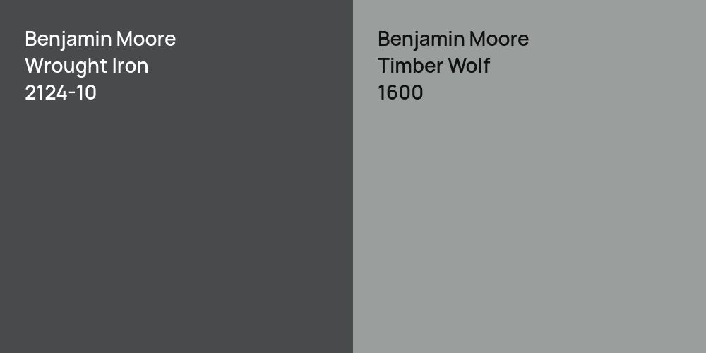 Benjamin Moore Wrought Iron vs. Benjamin Moore Timber Wolf comparison
