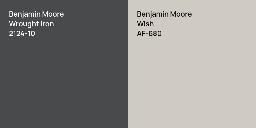 Benjamin Moore Wrought Iron vs. Benjamin Moore Wish comparison