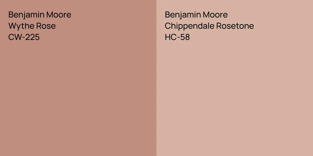 Benjamin Moore Wythe Rose vs. Benjamin Moore Chippendale Rosetone ...