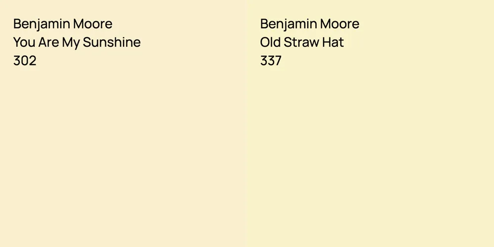 Benjamin Moore You Are My Sunshine vs. Benjamin Moore Old Straw Hat ...