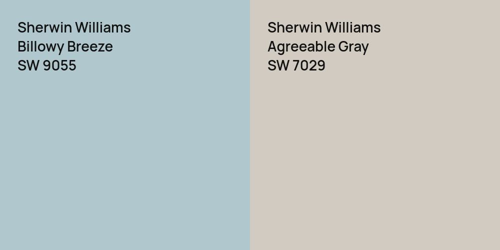 Sherwin Williams Billowy Breeze vs. Sherwin Williams Agreeable Gray ...