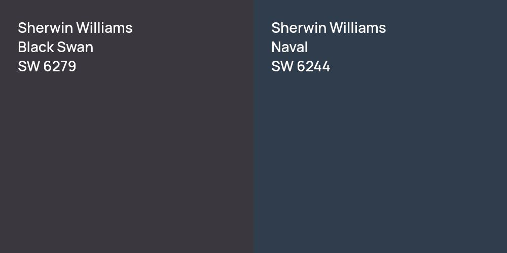 Sherwin Williams Black Swan vs. Sherwin Williams Naval comparison