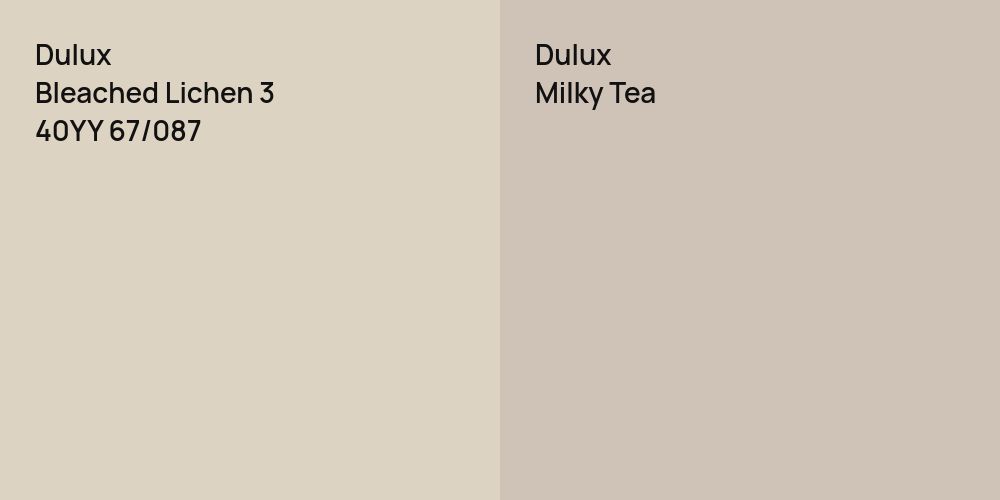 Dulux Bleached Lichen 3 vs. Dulux Milky Tea comparison