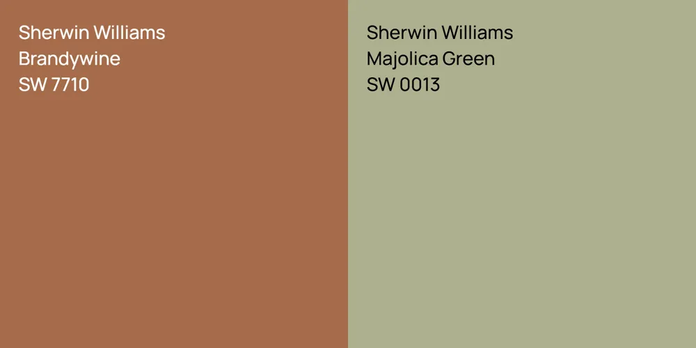 Sherwin Williams Brandywine vs. Sherwin Williams Majolica Green comparison