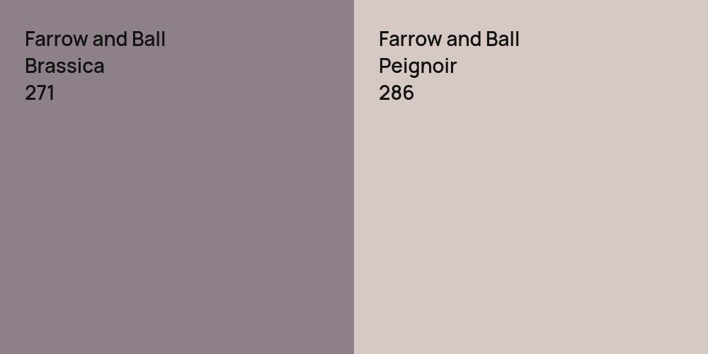 Farrow and Ball Brassica vs. Farrow and Ball Peignoir comparison