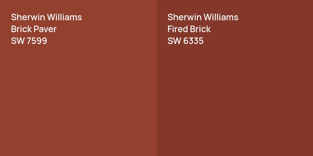 Sherwin Williams Brick Paver vs. Sherwin Williams Fired Brick comparison