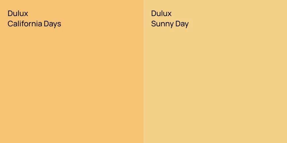 Dulux California Days vs. Dulux Sunny Day comparison