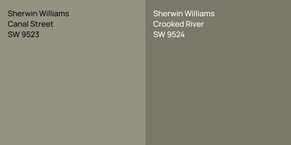 Sherwin Williams Canal Street vs. Sherwin Williams Crooked River comparison