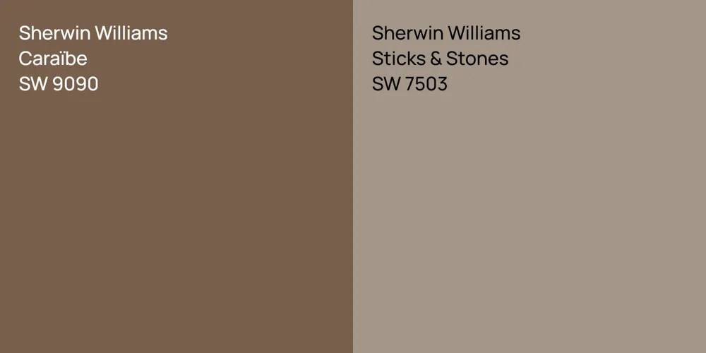 Sherwin Williams Caraïbe vs. Sherwin Williams Sticks & Stones comparison