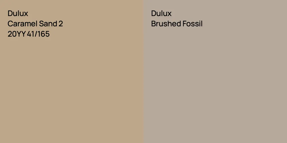 Dulux Caramel Sand 2 vs. Dulux Brushed Fossil comparison