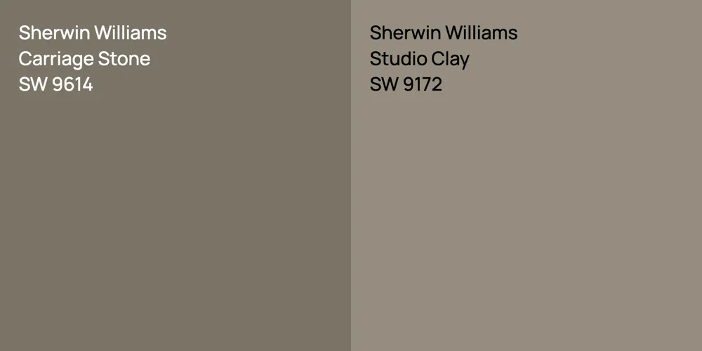 Sherwin Williams Carriage Stone vs. Sherwin Williams Studio Clay comparison