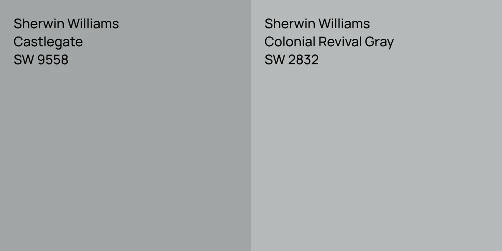 Sherwin Williams Castlegate vs. Sherwin Williams Colonial Revival Gray ...