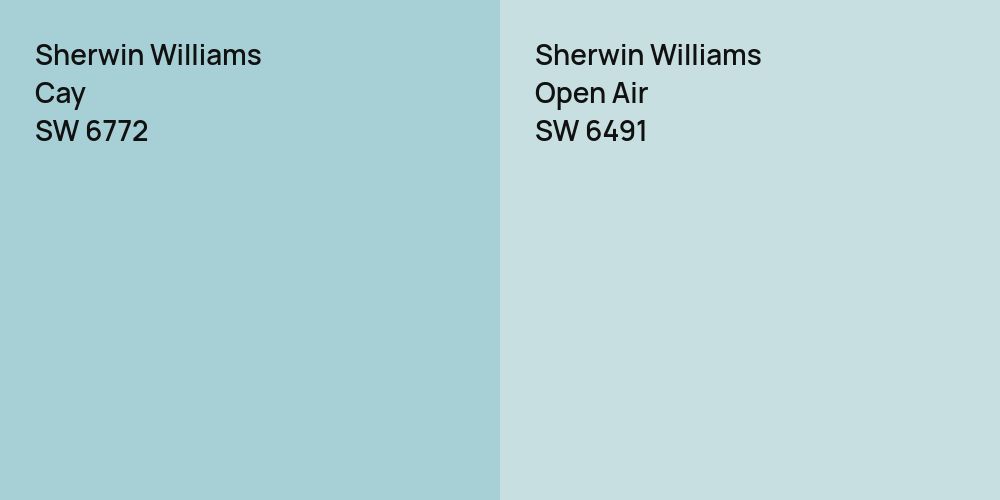 Sherwin Williams Cay vs. Sherwin Williams Open Air comparison