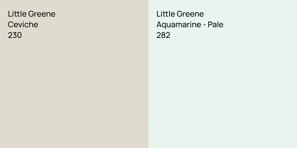 Little Greene Ceviche vs. Little Greene Aquamarine - Pale comparison