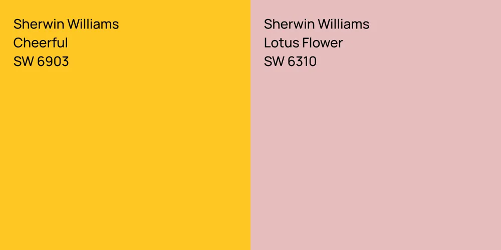 Sherwin Williams Cheerful vs. Sherwin Williams Lotus Flower comparison