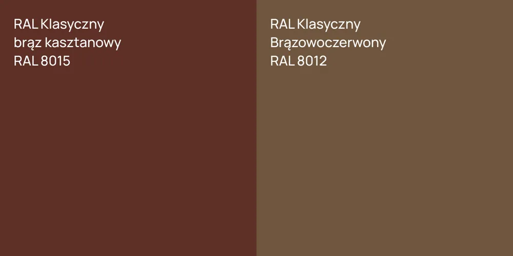 RAL Classic Chestnut brown vs. Dulux Rich Praline 2 comparison