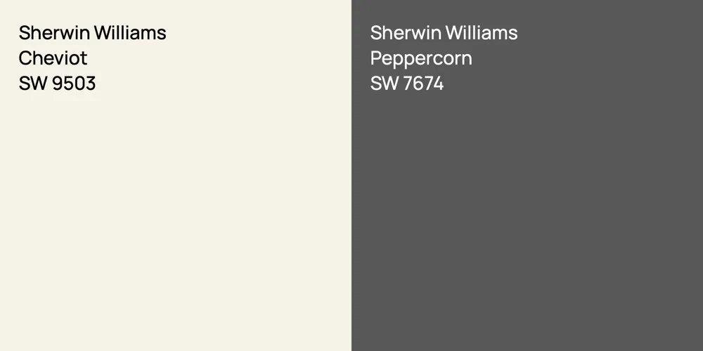 Sherwin Williams Cheviot vs. Sherwin Williams Peppercorn comparison