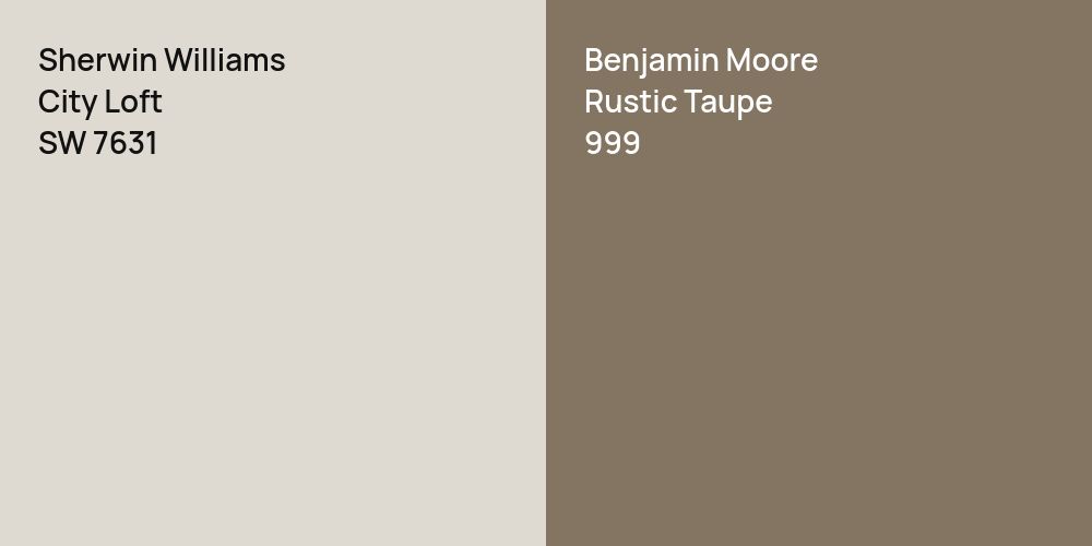 Sherwin Williams City Loft vs. Benjamin Moore Rustic Taupe comparison