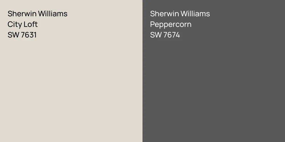Sherwin Williams City Loft vs. Sherwin Williams Peppercorn comparison