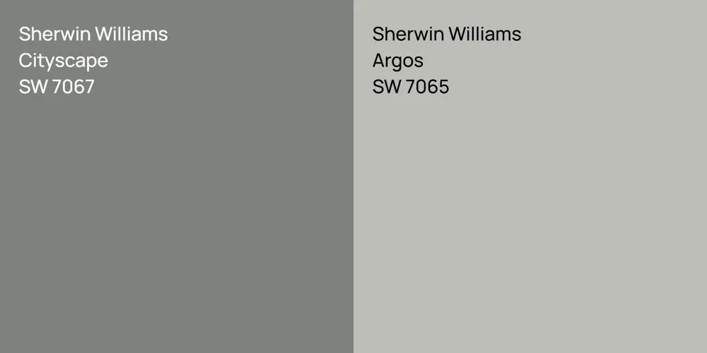 Sherwin Williams Cityscape vs. Sherwin Williams Argos comparison