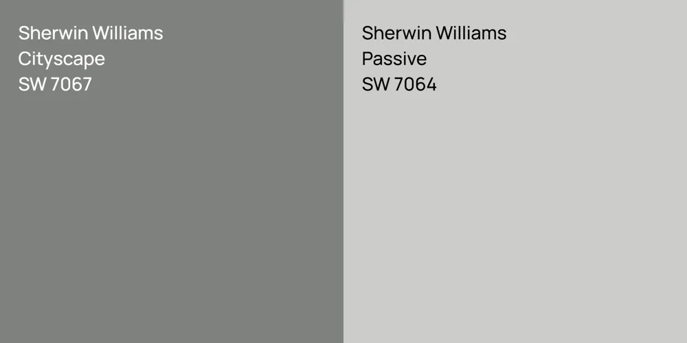 Sherwin Williams Cityscape vs. Sherwin Williams Passive comparison