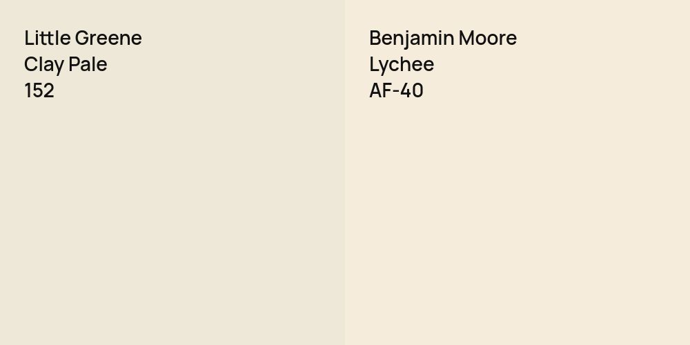 Little Greene Clay Pale vs. Benjamin Moore Lychee comparison