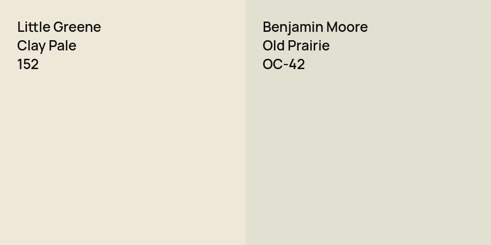 Little Greene Clay Pale vs. Benjamin Moore Old Prairie comparison