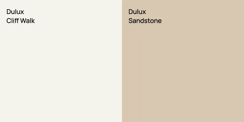 Dulux Cliff Walk vs. Dulux Sandstone comparison