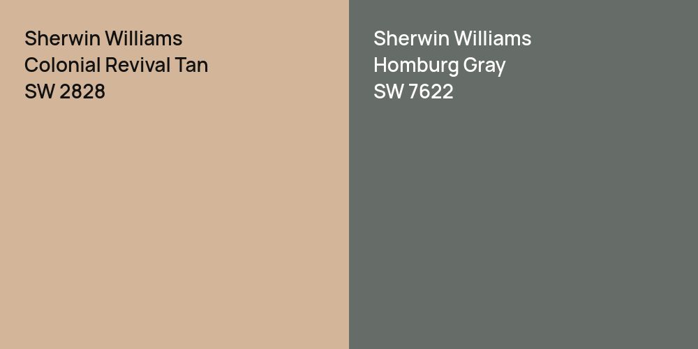 Sherwin Williams Colonial Revival Tan vs. Sherwin Williams Homburg Gray ...