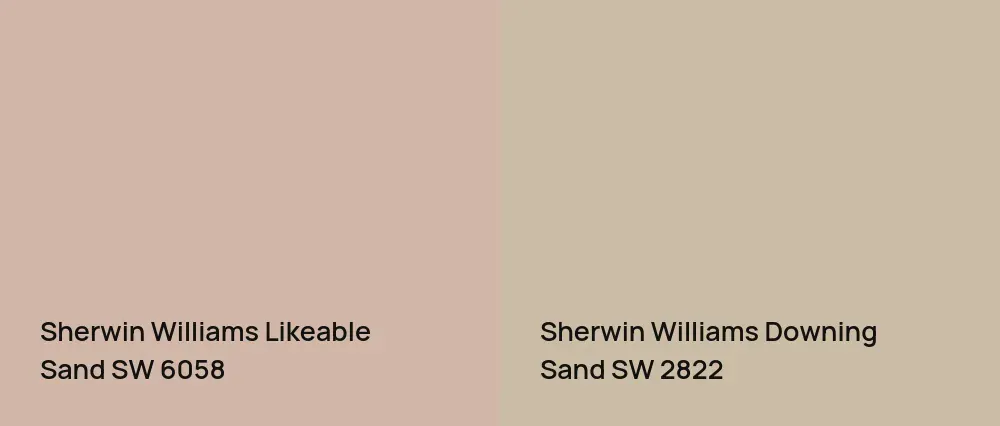 Sherwin Williams Likeable Sand SW 6058 vs Sherwin Williams Downing Sand ...