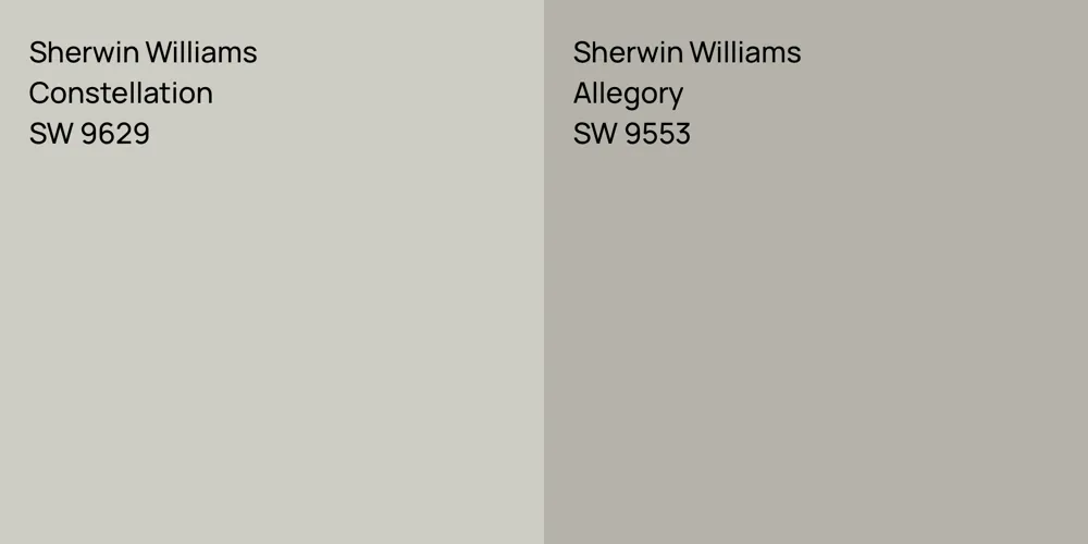 Sherwin Williams Constellation vs. Sherwin Williams Allegory comparison