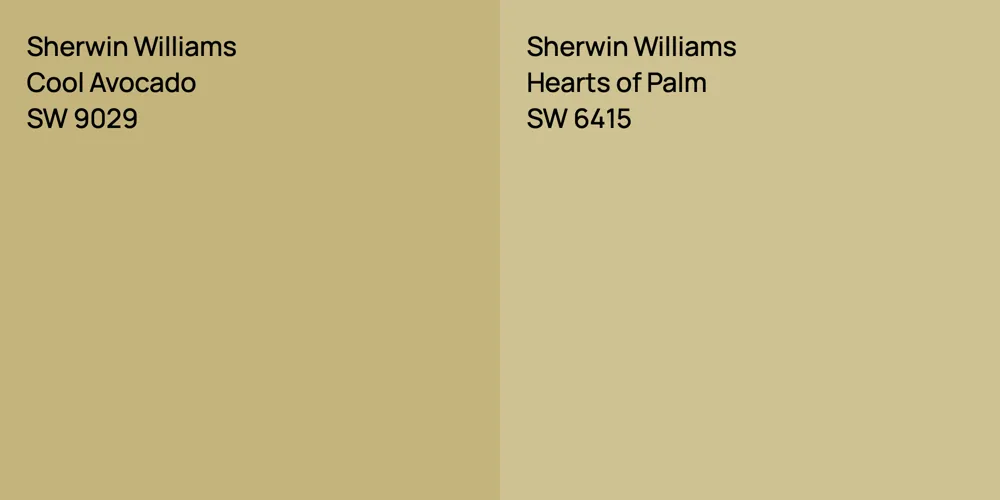 Sherwin Williams Cool Avocado vs. Sherwin Williams Hearts of Palm ...