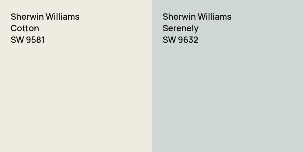 Sherwin Williams Cotton vs. Sherwin Williams Serenely comparison