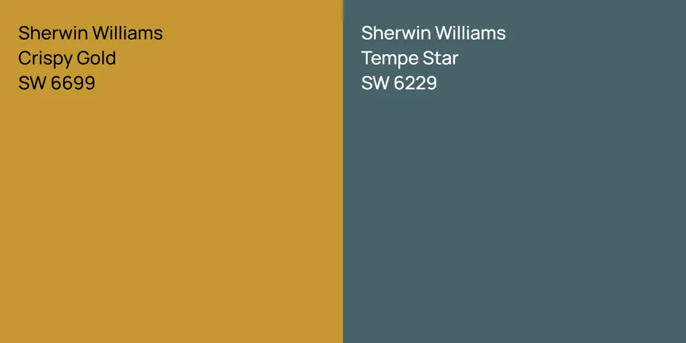 Sherwin Williams Crispy Gold vs. Sherwin Williams Tempe Star comparison
