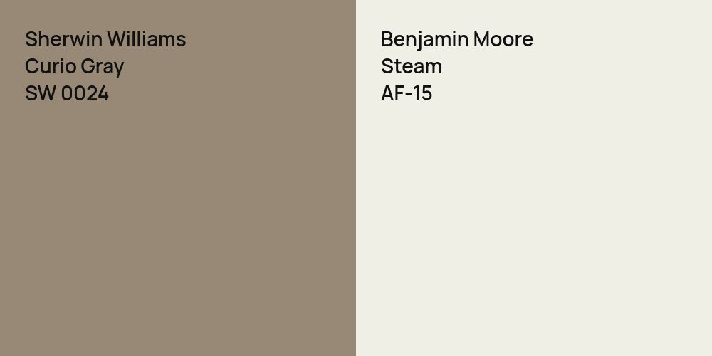 Sherwin Williams Curio Gray vs. Benjamin Moore Steam comparison