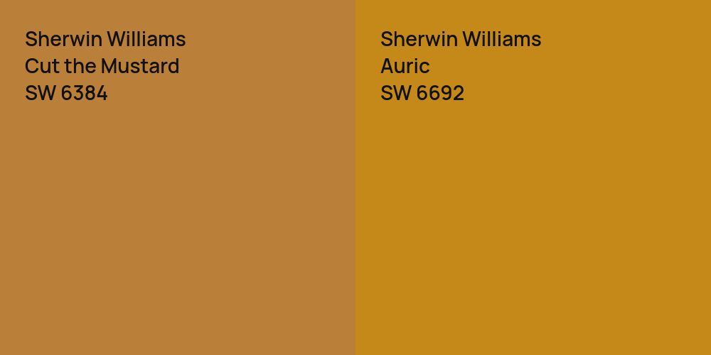 Sherwin Williams Cut the Mustard vs. Sherwin Williams Auric comparison