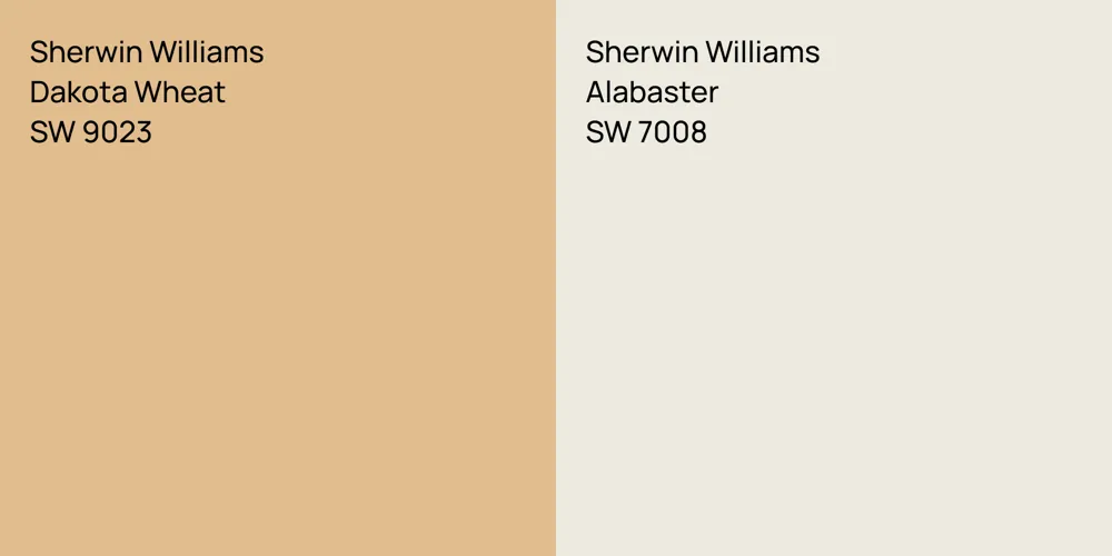 Sherwin Williams Dakota Wheat vs. Sherwin Williams Alabaster comparison