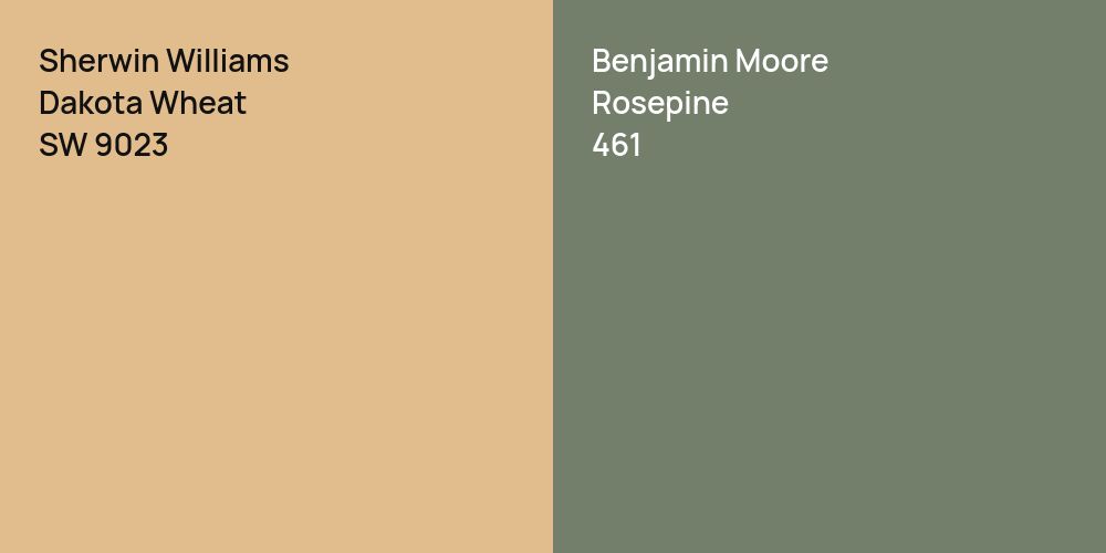 Sherwin Williams Dakota Wheat vs. Benjamin Moore Rosepine comparison