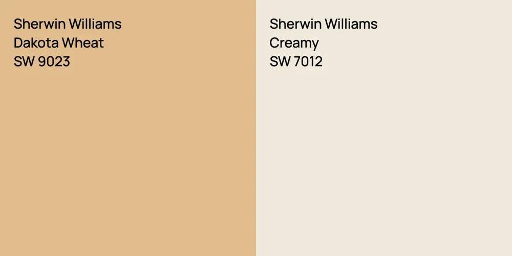 Sherwin Williams Dakota Wheat vs. Sherwin Williams Creamy comparison