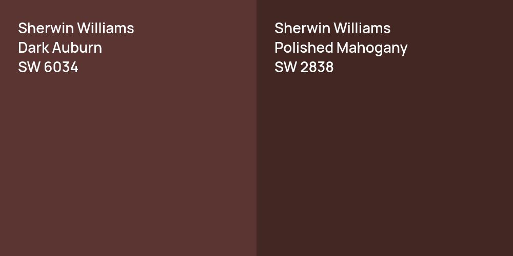 Sherwin Williams Dark Auburn vs. Sherwin Williams Polished Mahogany ...