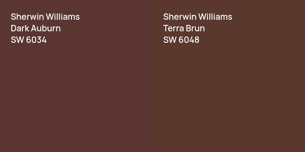 Sherwin Williams Dark Auburn vs. Sherwin Williams Terra Brun comparison