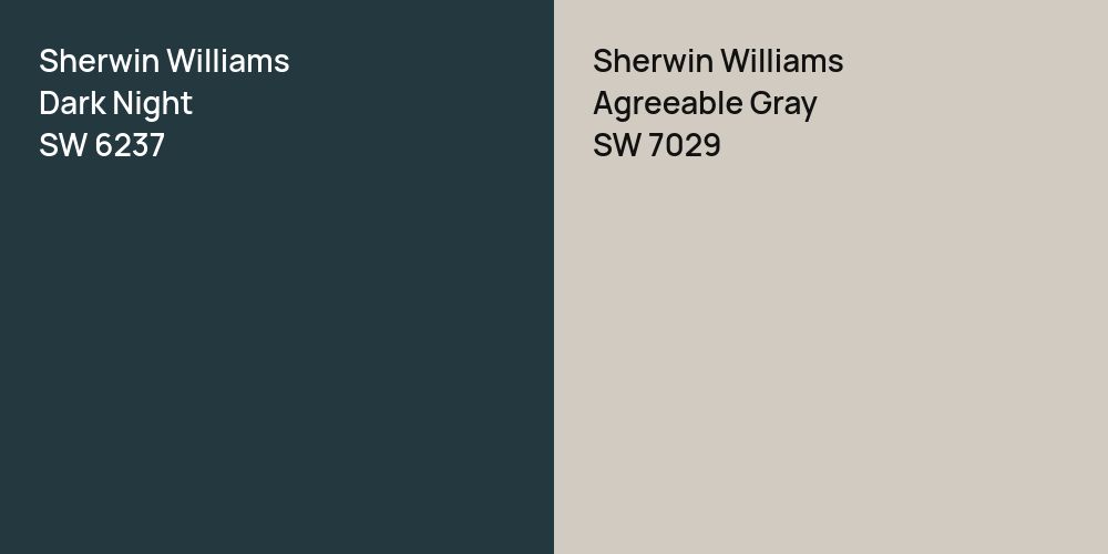 Sherwin Williams Dark Night vs. Sherwin Williams Agreeable Gray comparison