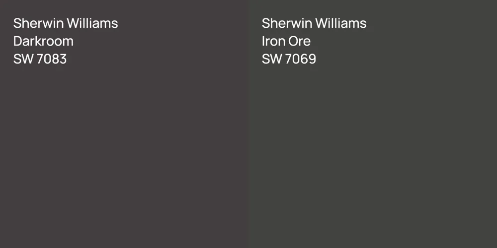 Sherwin Williams Darkroom vs. Sherwin Williams Iron Ore comparison
