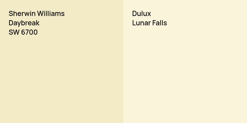 Sherwin Williams Daybreak vs. Dulux Lunar Falls comparison