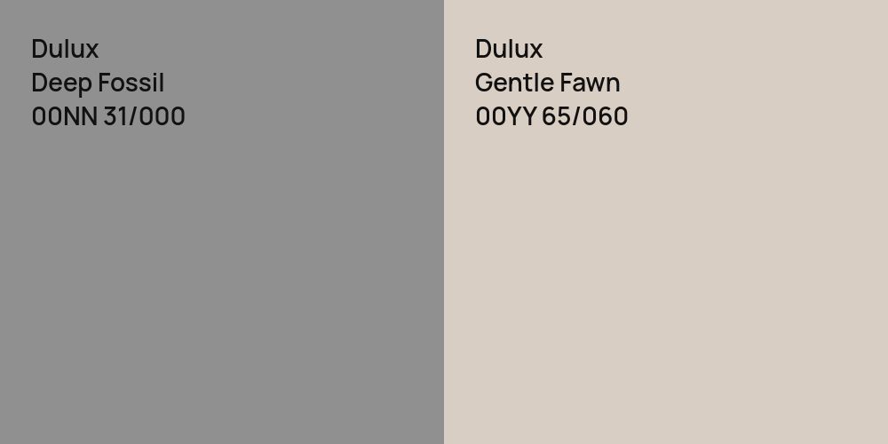 Dulux Deep Fossil vs. Dulux Gentle Fawn comparison