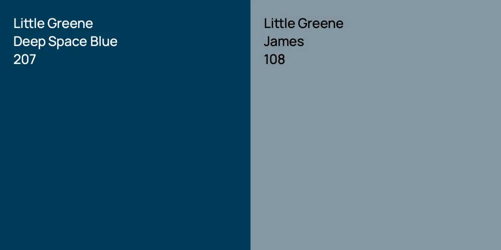 Little Greene Deep Space Blue vs. Little Greene James comparison