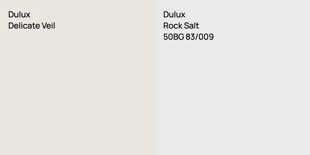 Dulux Delicate Veil vs. Dulux Rock Salt comparison