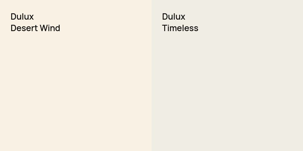 Dulux Desert Wind vs. Dulux Timeless comparison