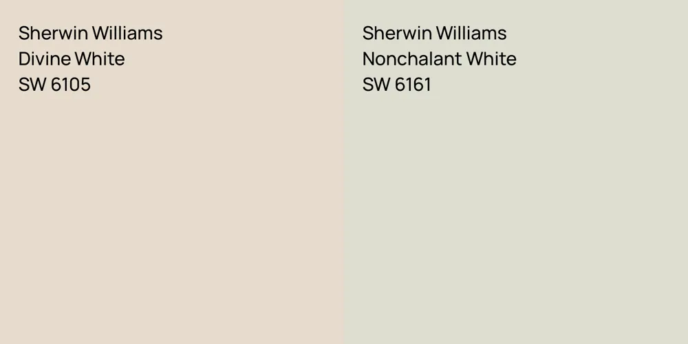 Sherwin Williams Divine White vs. Sherwin Williams Nonchalant White ...