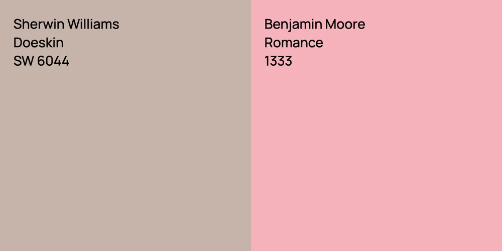 Sherwin Williams Doeskin vs. Benjamin Moore Romance comparison
